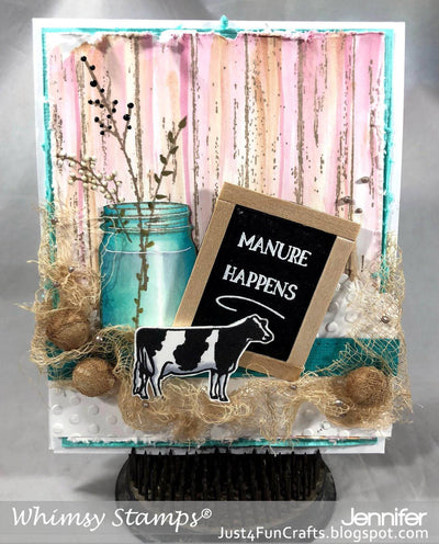 Farmhouse Shiplap Background Rubber Cling Stamp– Whimsy Stamps