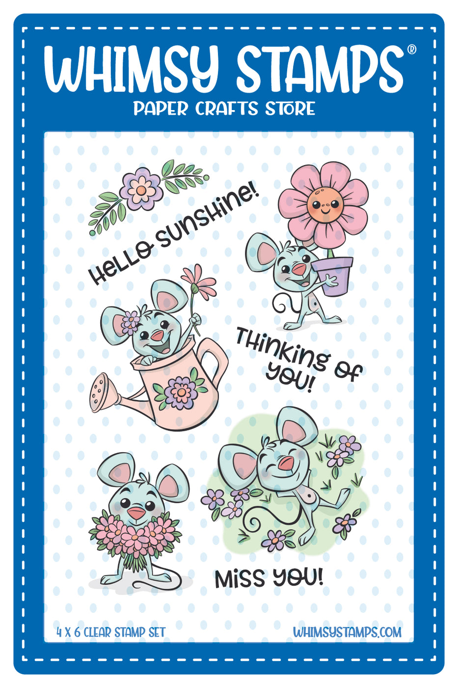 Spring Gardening Mice Clear Stamps– Whimsy Stamps
