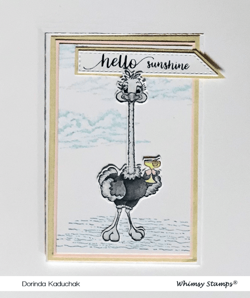 Stretchy Ostrich - Digital Stamp | Whimsy Stamps