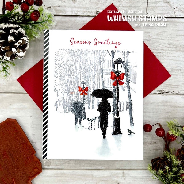 Blissful Winter Rubber Cling Stamp | Whimsy Stamps