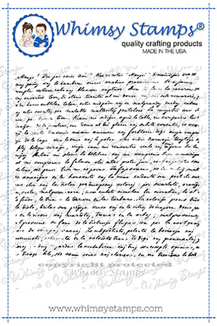 Vintage Script Background Rubber Cling Stamp– Whimsy Stamps