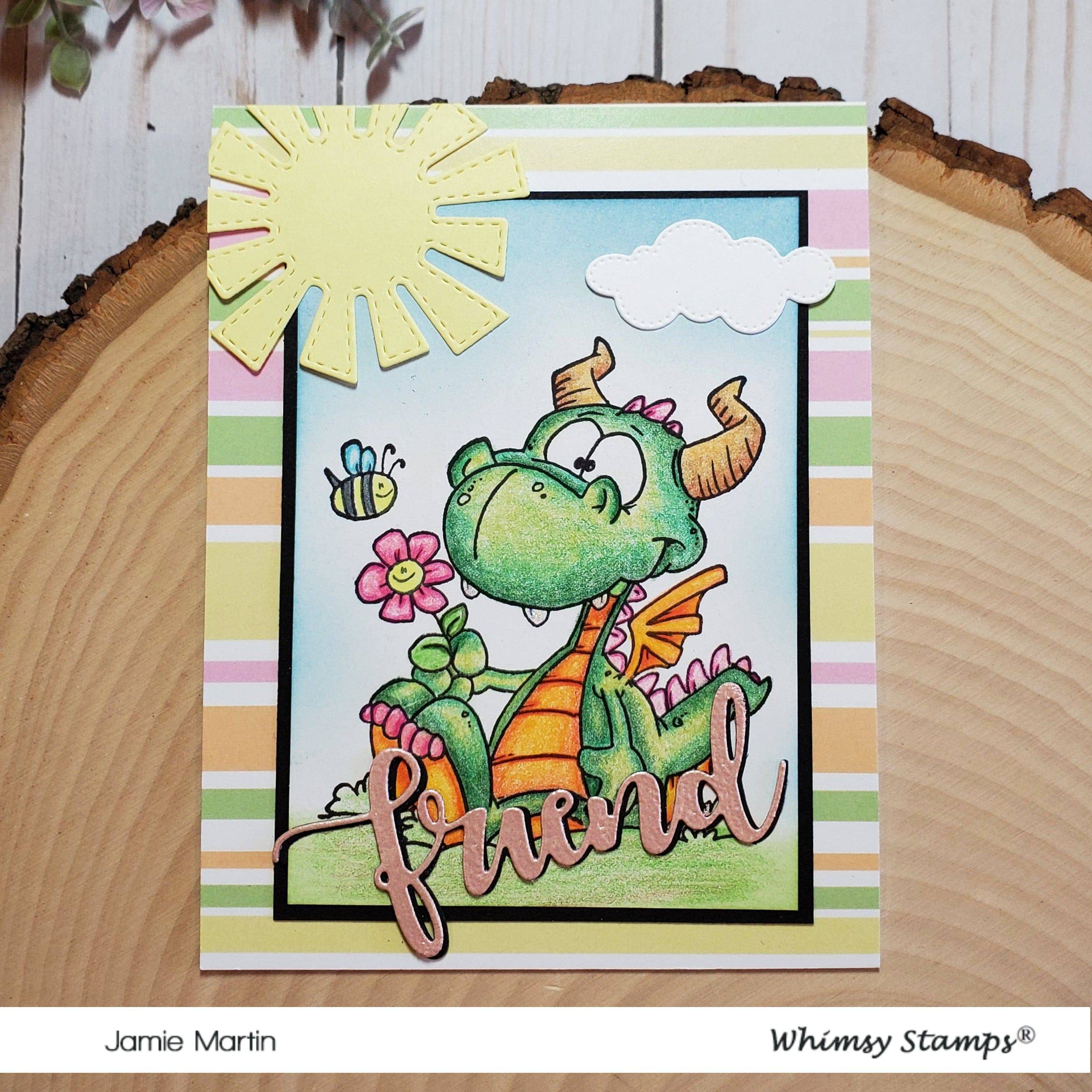 Dorky Dragon Rubber Cling Stamp– Whimsy Stamps