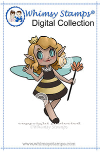 Bumblebee Fairy - Digital Stamp– Whimsy Stamps