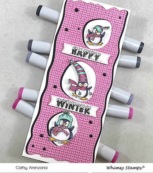 Slimline Embossing Folder - Sweater | Whimsy Stamps