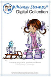 Heidi with Sledge - Digital Stamp | Whimsy Stamps