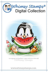 Penguin Loves Watermelon - Digital Stamp– Whimsy Stamps