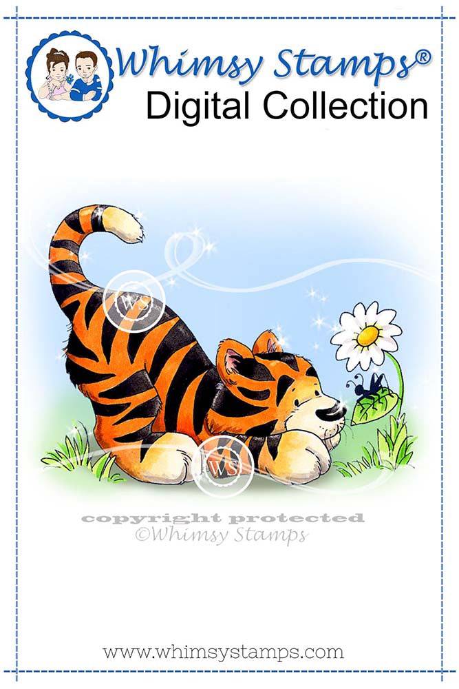 Playful Tiger - Digital Stamp– Whimsy Stamps