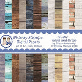 Rustic Wood and Brick Papers - Digital Papers