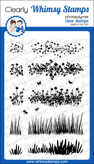 Wild Flower Grass Clear Stamps– Whimsy Stamps