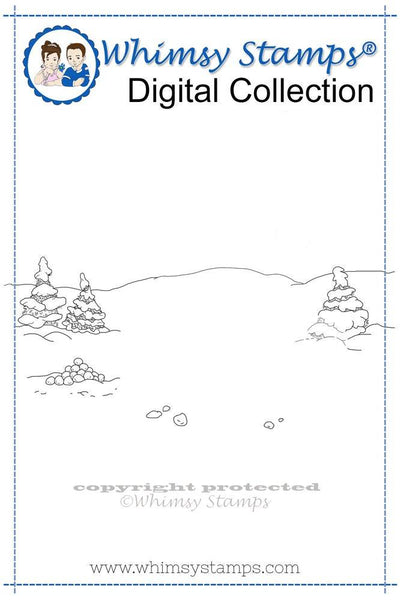Winter Scene - Digital Stamp | Whimsy Stamps